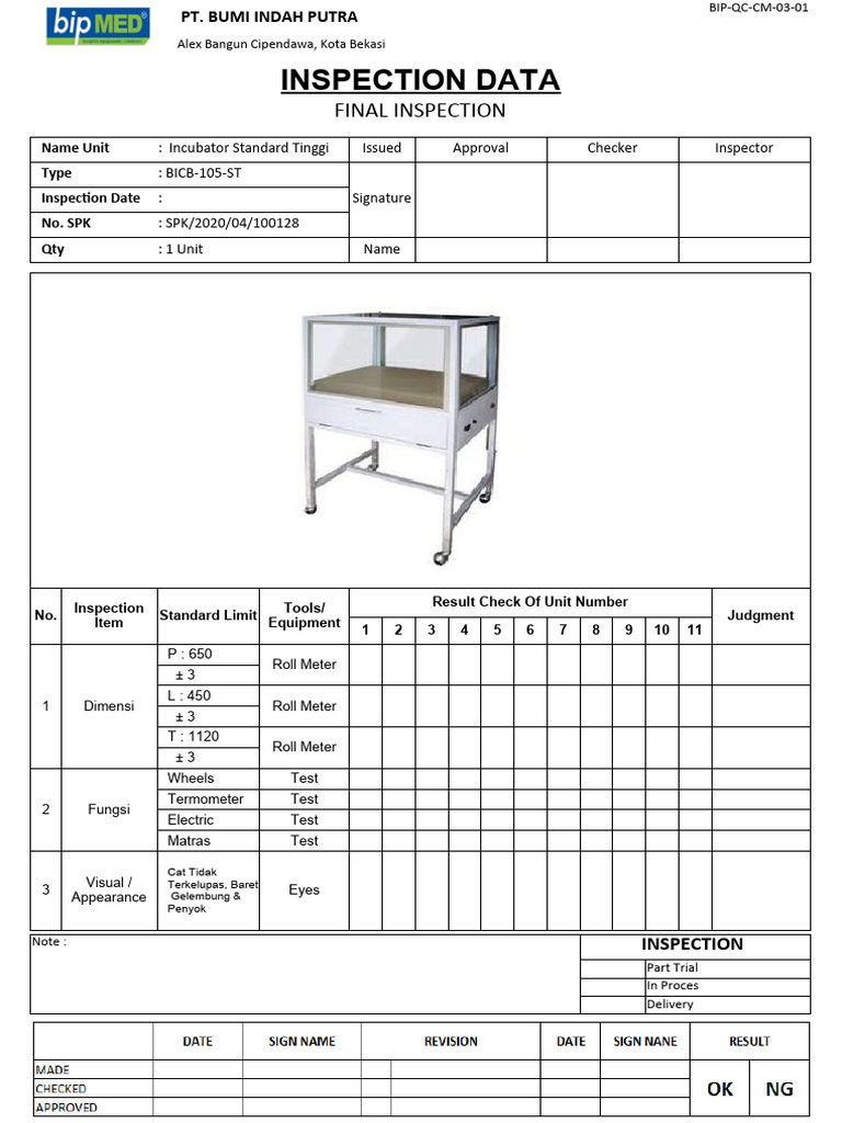 Function Inspection Electric Incubator | PDF | Manufactured Goods ...
