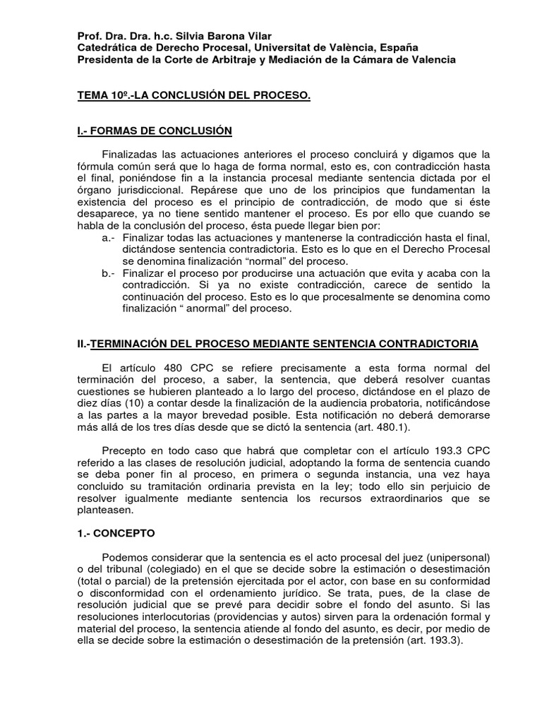 3.-TEMA-10.-CONCLUSION-DEL-PROCESO | PDF | Sentencia (ley) | Demanda ...