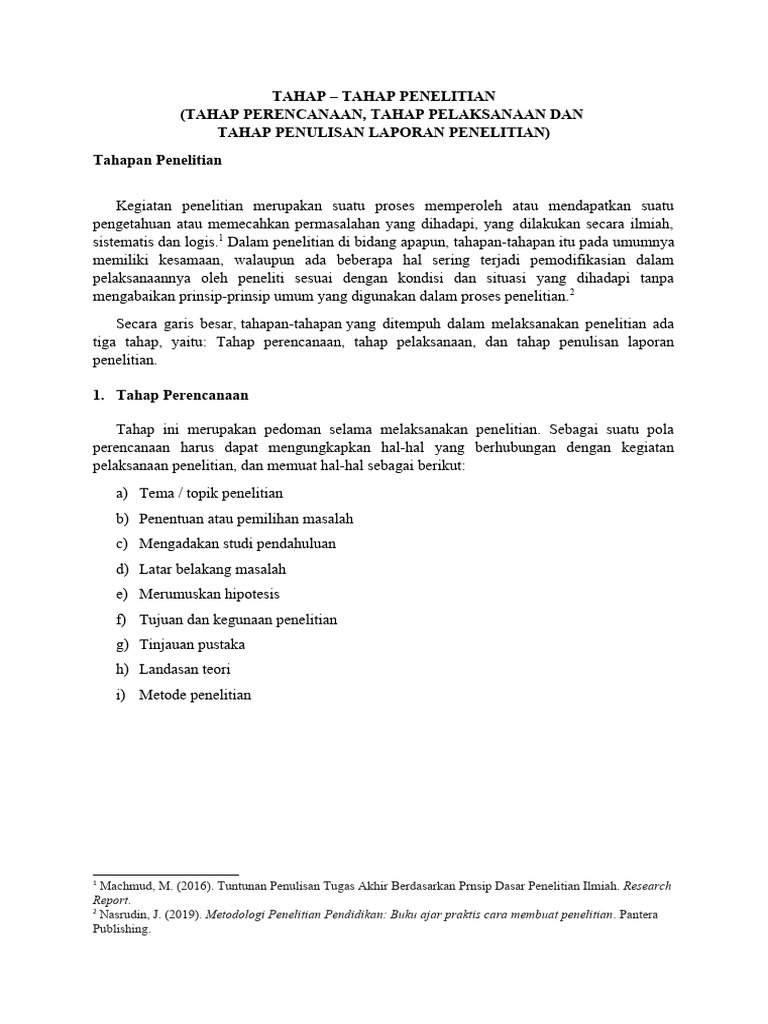 Tahap - Tahap Penelitian | PDF | Karier & Perkembangan | Sains & Matematika