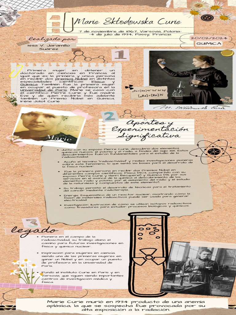 Infografía de QUIMICA Marie Curie | PDF