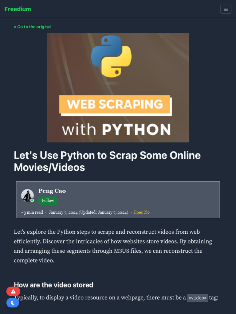 Let's Use Python To Scrap Some Online Movies - Videos - by Peng Cao ...