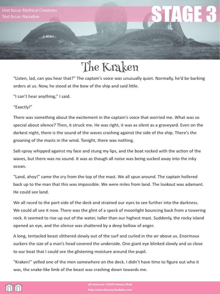 The Kraken Stage 3 Comp - Comprehension Pack | PDF