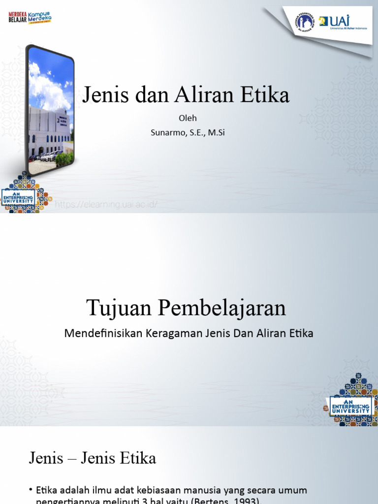 Jenis dan Aliran Etika dalam Kehidupan | PDF | Karier & Perkembangan ...