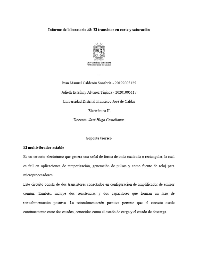 Lab8 Ele2 | PDF | Red eléctrica | Electricidad