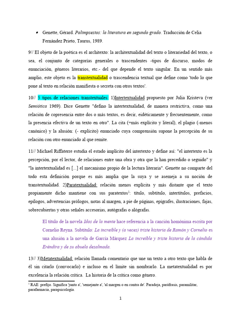 Genette, Gérard. Palimpsestos | PDF | Intertextualidad