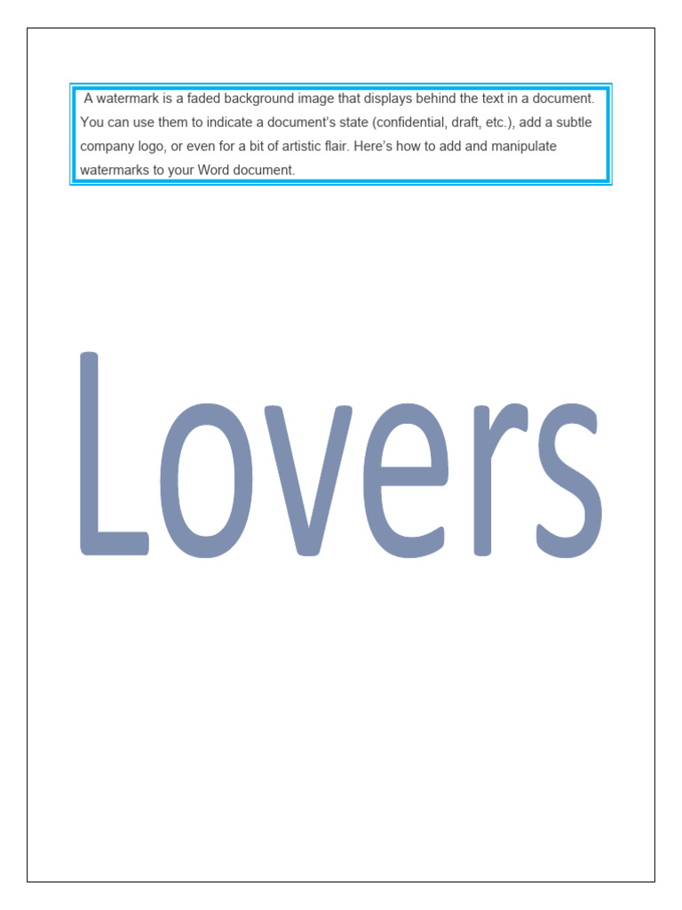 A Watermark Is A Faded Background Image That Displays Behind The Text ...