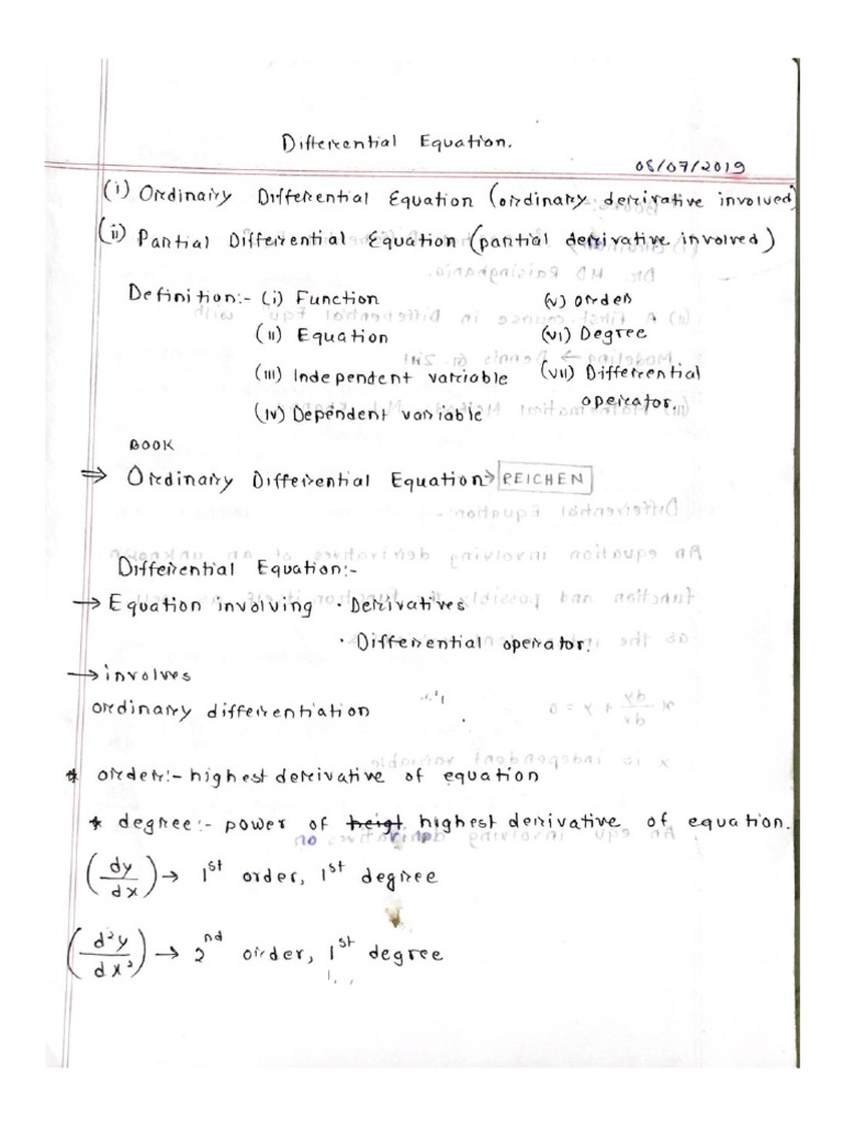 Maths ODE Part 1 | PDF