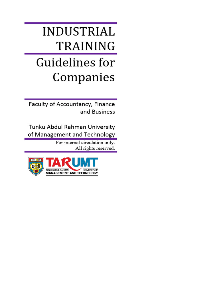 Industrial Training Guidelines for TAR UMT | PDF | Working Time