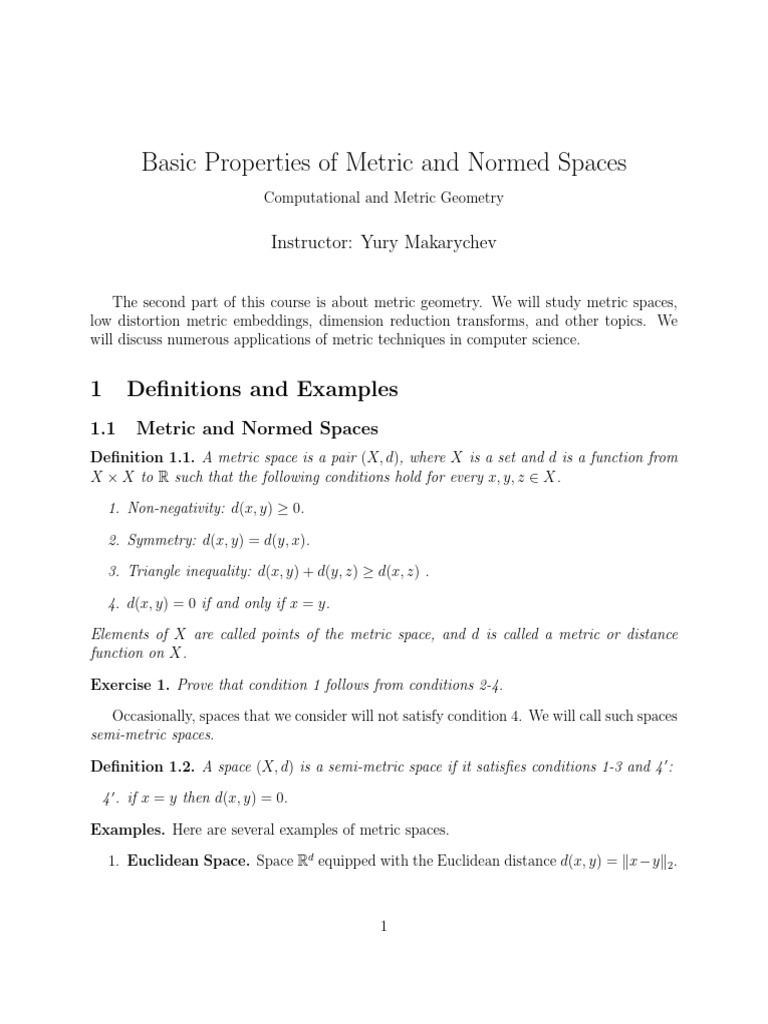 Metric Pdf Banach Space Metric Space