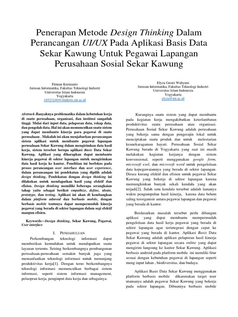 Perancangan User Interface User Experience Aplikasi Basis Data Sekar Kawung Menggunakan Metode ...