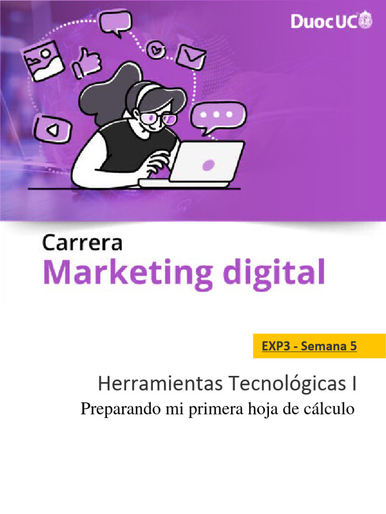 GAA2201 EX3 S5 Guia de Aprendizaje Preparando Mi Primera Hoja de Calculo | PDF | Microsoft Excel ...