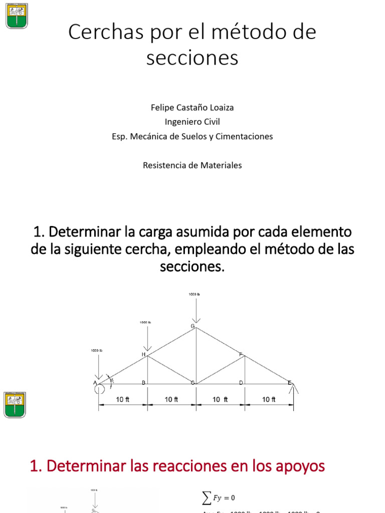 Cerchas Por El Método de Secciones | PDF