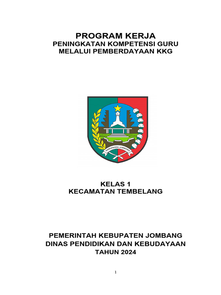 Program Kerja Kelas 1 2024 - Tembelang | PDF | Karier & Perkembangan