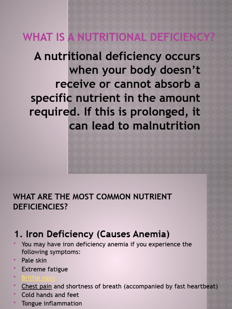 What Is A Nutritional Deficiency | PDF | Vitamin D | Vitamin
