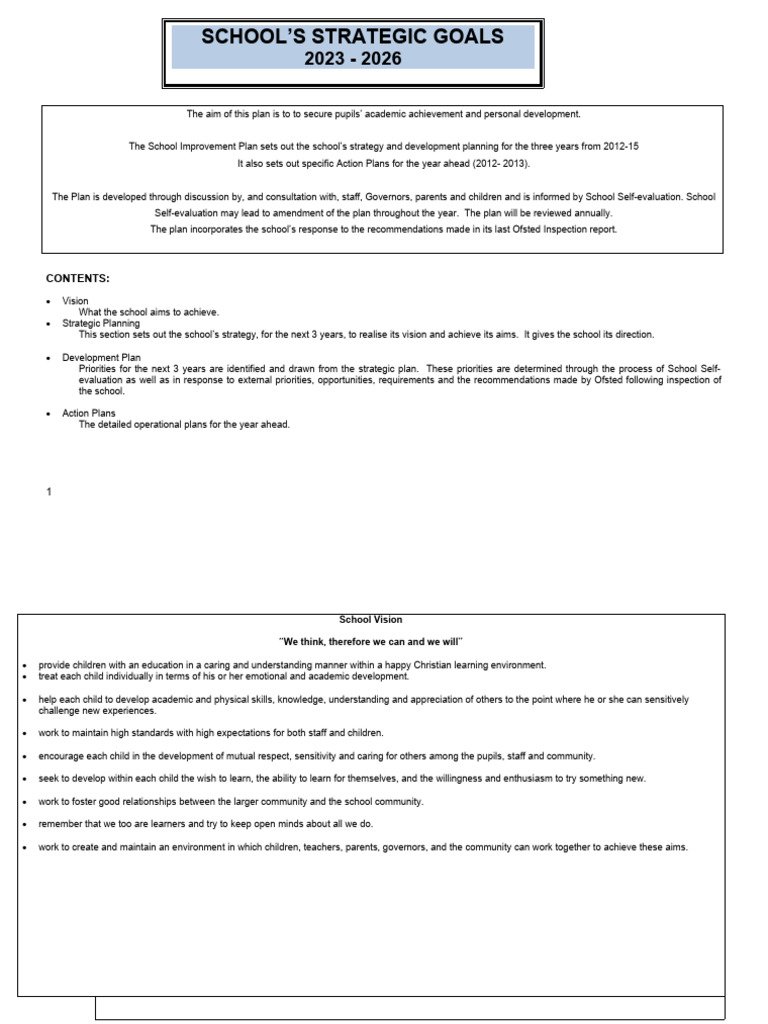 Sample School Strategic Plan Template | PDF | Curriculum | Strategic ...