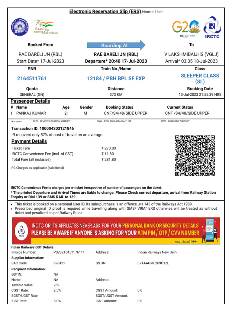 Pankaj Ticket | PDF | Payments