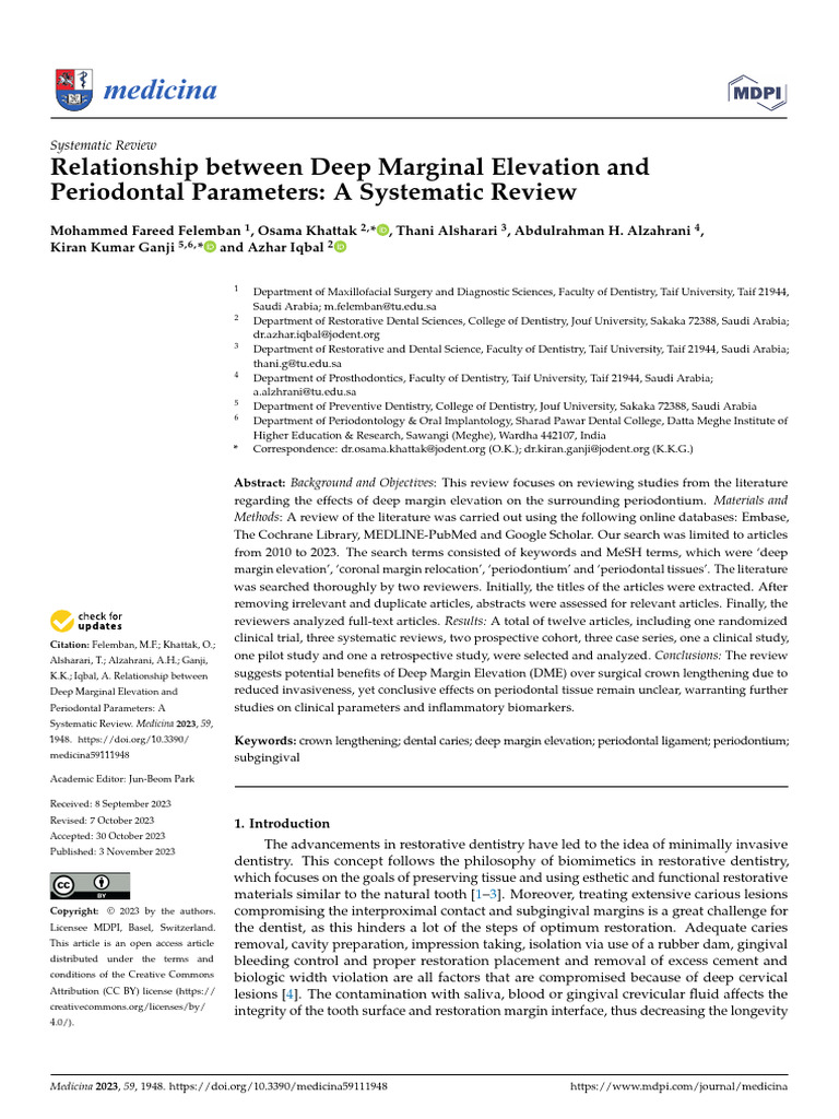 Relationship Between Deep Marg | PDF | Periodontology | Mouth
