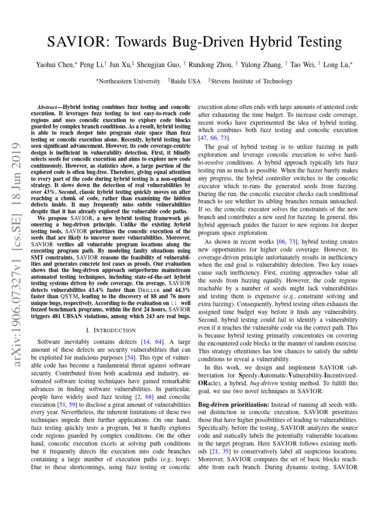 2020SAVIORT - Owards Bug-Driven Hybrid Testing | PDF | Computer Science ...