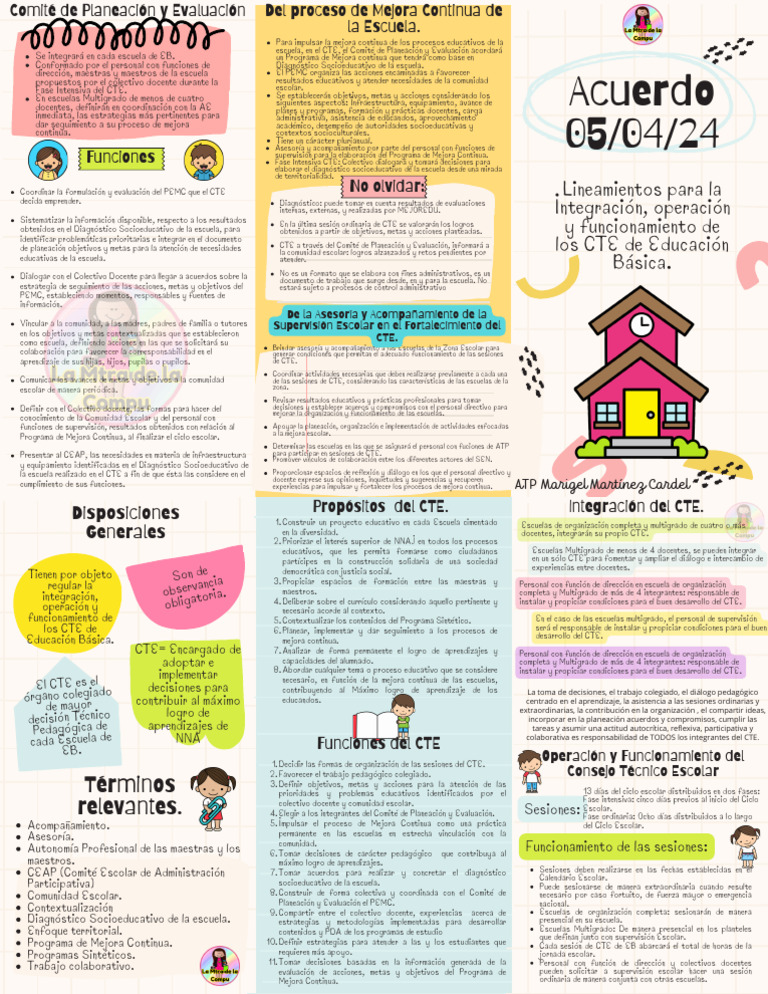 Folleto NUEVO ACUERDO CTE-1 | PDF | Planificación | Evaluación