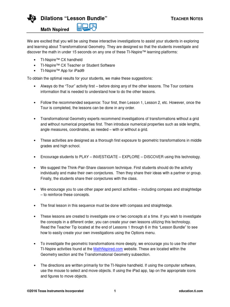 Dilations Teacher | PDF | Triangle | Area