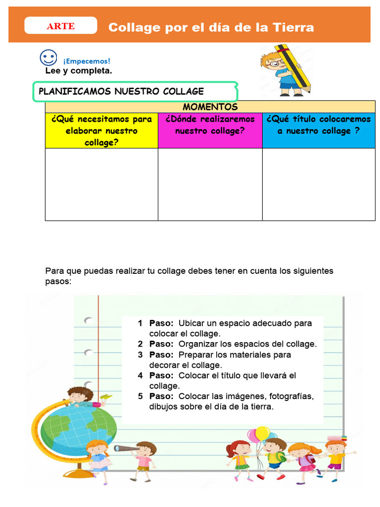 D5 A2 FICHA ARTE Collage Por El Día de La Tierra | PDF