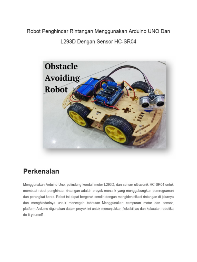 Robot Penghindar Rintangan Menggunakan Arduino UNO Dan L293D Dengan Sensor HC | PDF | Komputer ...