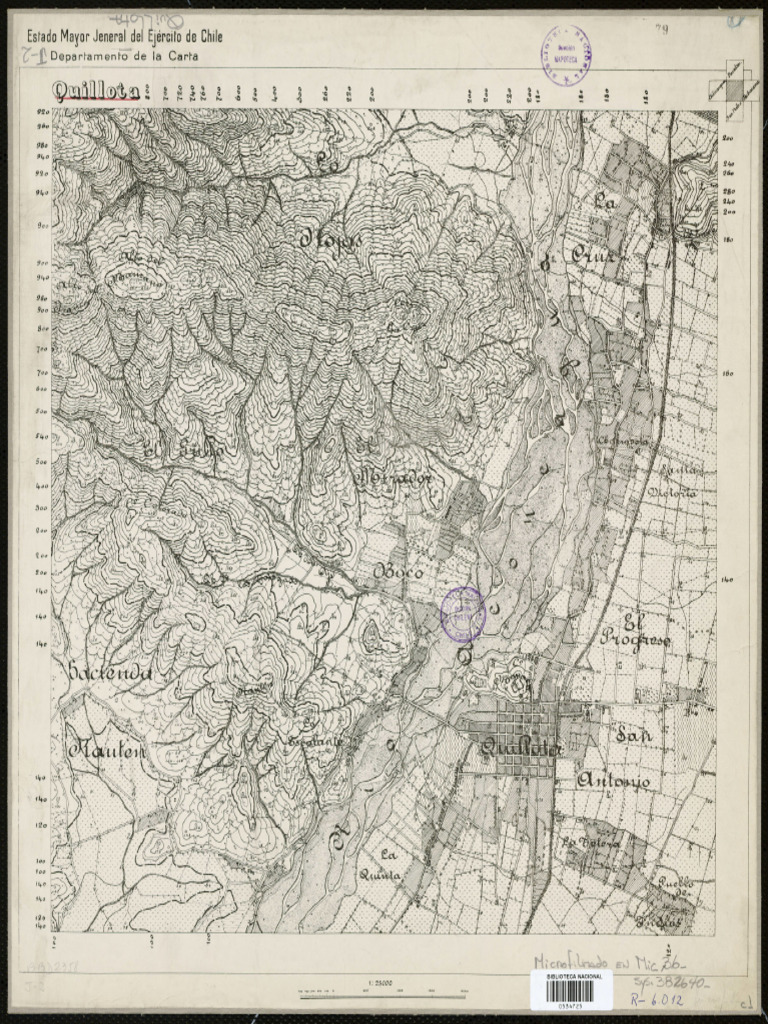 Quillota (Material Cartográfico) Estado Mayor Jeneral Del Ejército de ...