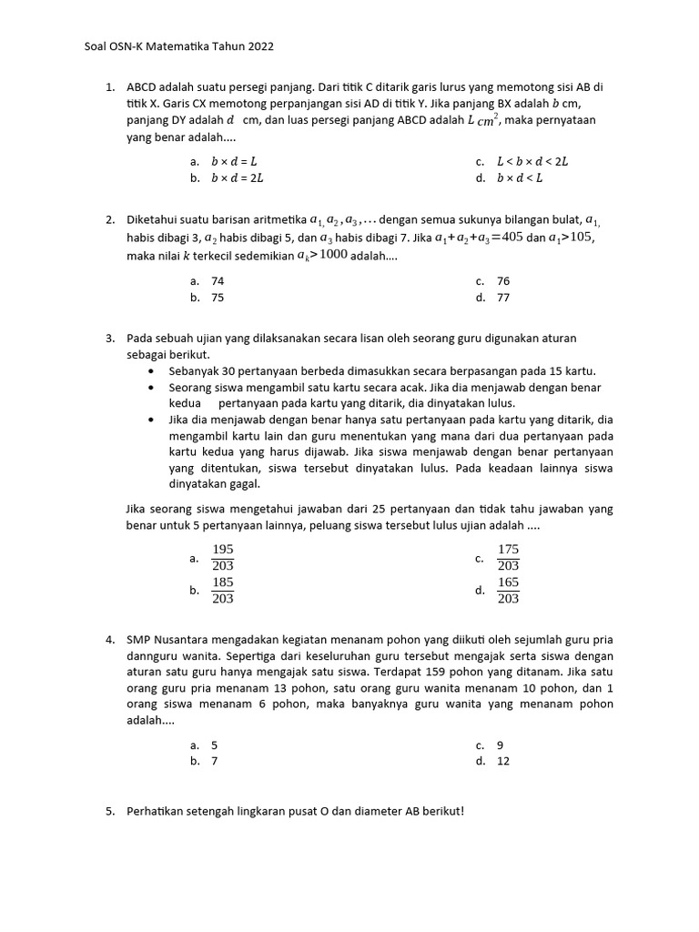 Soal OSK MTK 2022 | PDF | Metode & Bahan Ajar