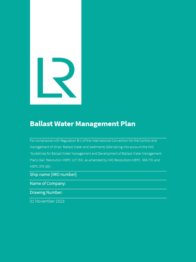 Ballast Water Management Plan Overview | PDF | Water Treatment | Water