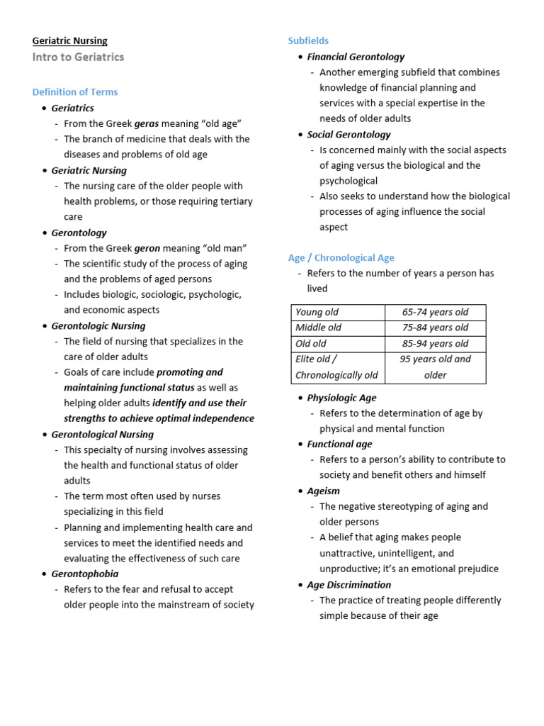 Geria 2 | PDF | Gerontological Nursing | Geriatrics