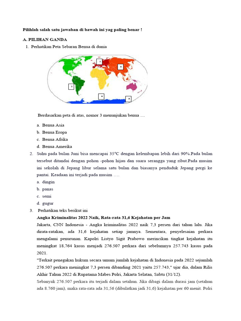 Kisi-Kisi US IPS 2024 | PDF