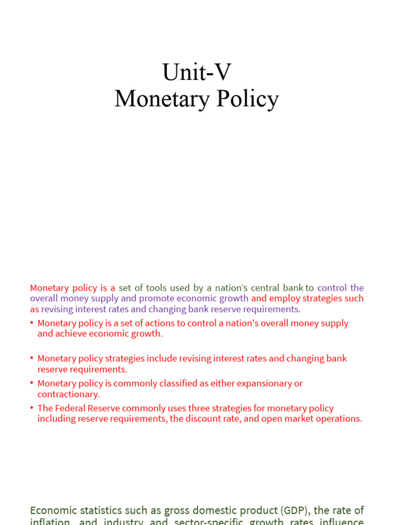 Monetary Policy. Minnor Project BBA Banking and Insurance Minnor ...