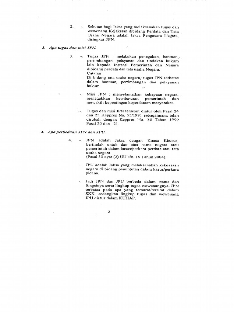 DATUN XXIII BUKU PINTAR (4) Perbedaan JPN Dan JPU | PDF