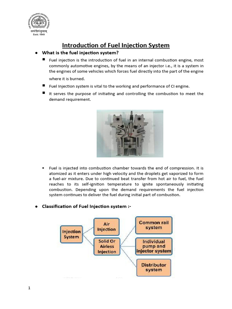 Report of Fuel Injection System | PDF | Fuel Injection | Diesel Engine