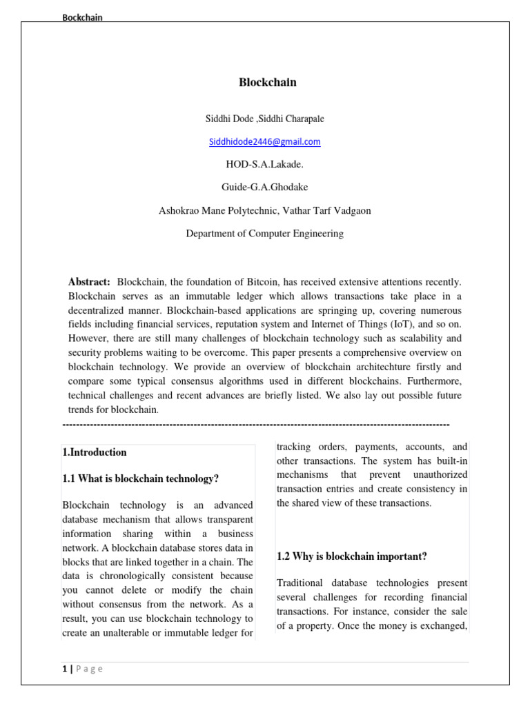 Blockchain Abstract | PDF | Key (Cryptography) | Public Key Cryptography