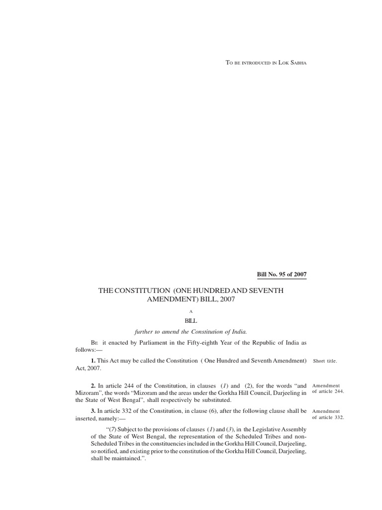 107th Amendment | PDF | Government | Legal Documents