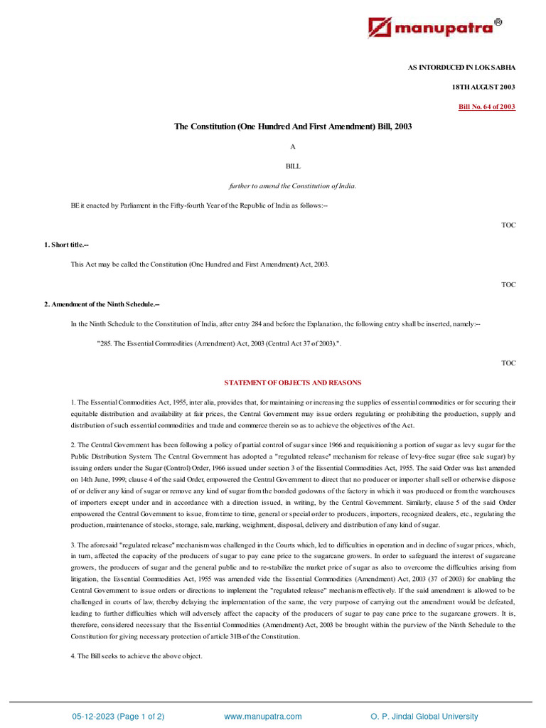 101 The Constitution One Hundred And First Amendment