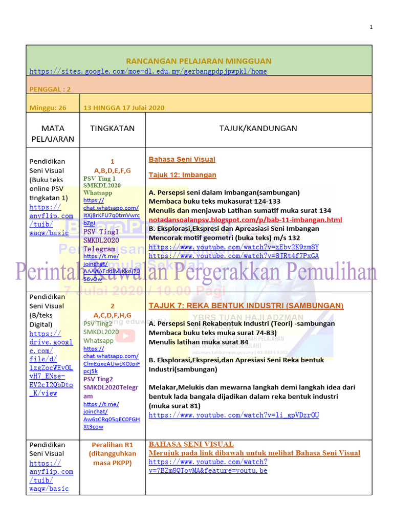 M26 13 Hingga 107 Julai 2020 | PDF