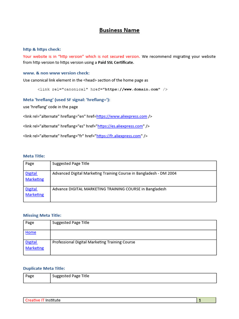 SEO Setup Guideline | PDF | Search Engine Optimization | Websites