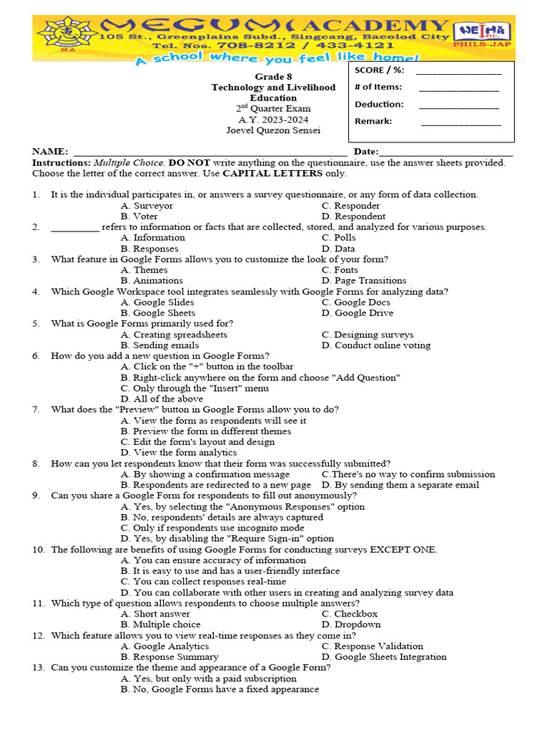 08 TLE8 2QA Anskey | PDF | Microsoft Excel | Computing