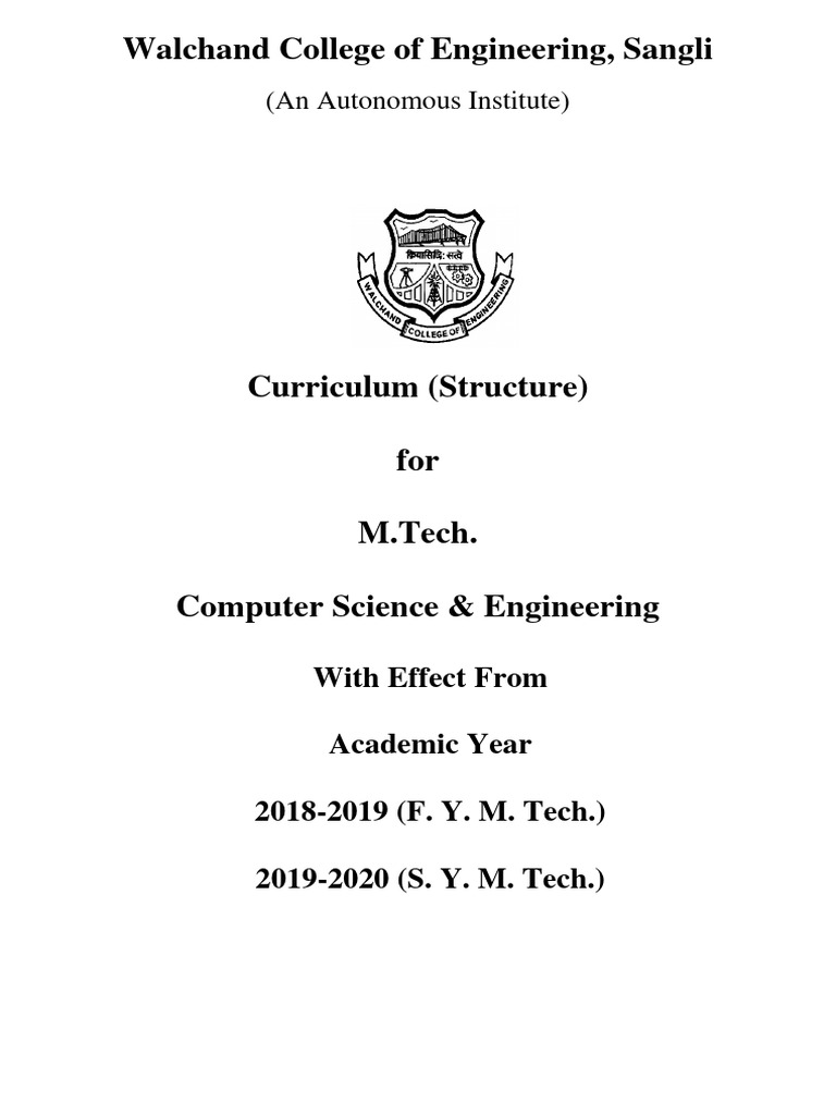 M.Tech Computer Science Curriculum WCE | PDF | Engineering | Computer ...