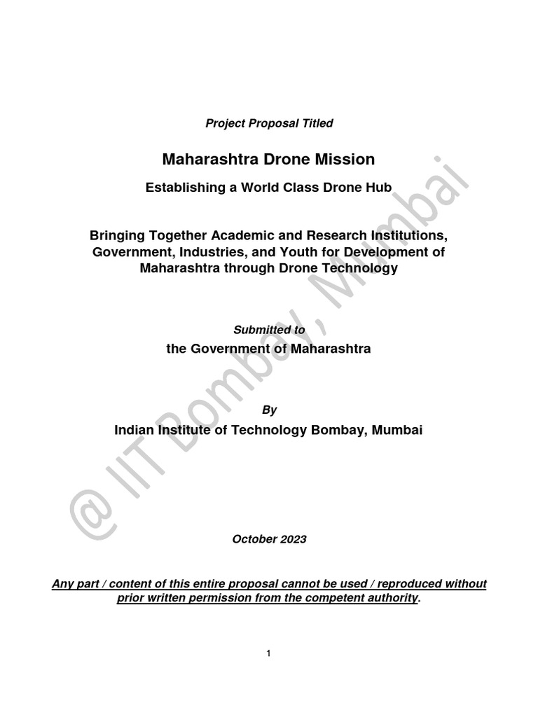 Maharashtra Drone Mission Proposal IITB-24-Oct-23 | PDF | Unmanned Aerial Vehicle | Air Traffic ...