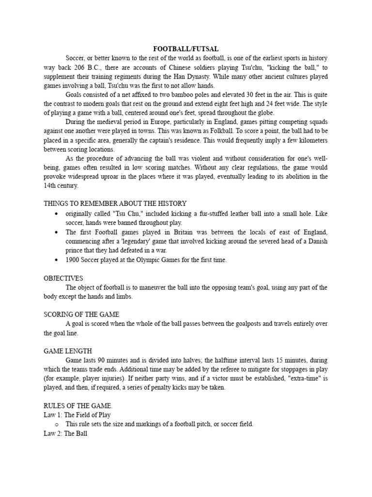 FOOTBALL | PDF | Association Football | Ball Games