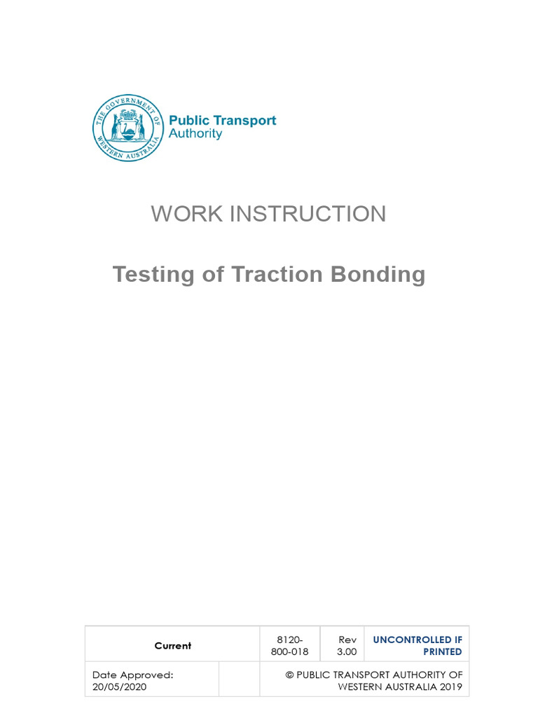 Traction Bonding Test Procedure | PDF
