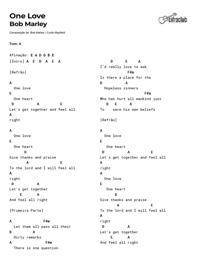 Cifra Club - Bob Marley - One Love | PDF