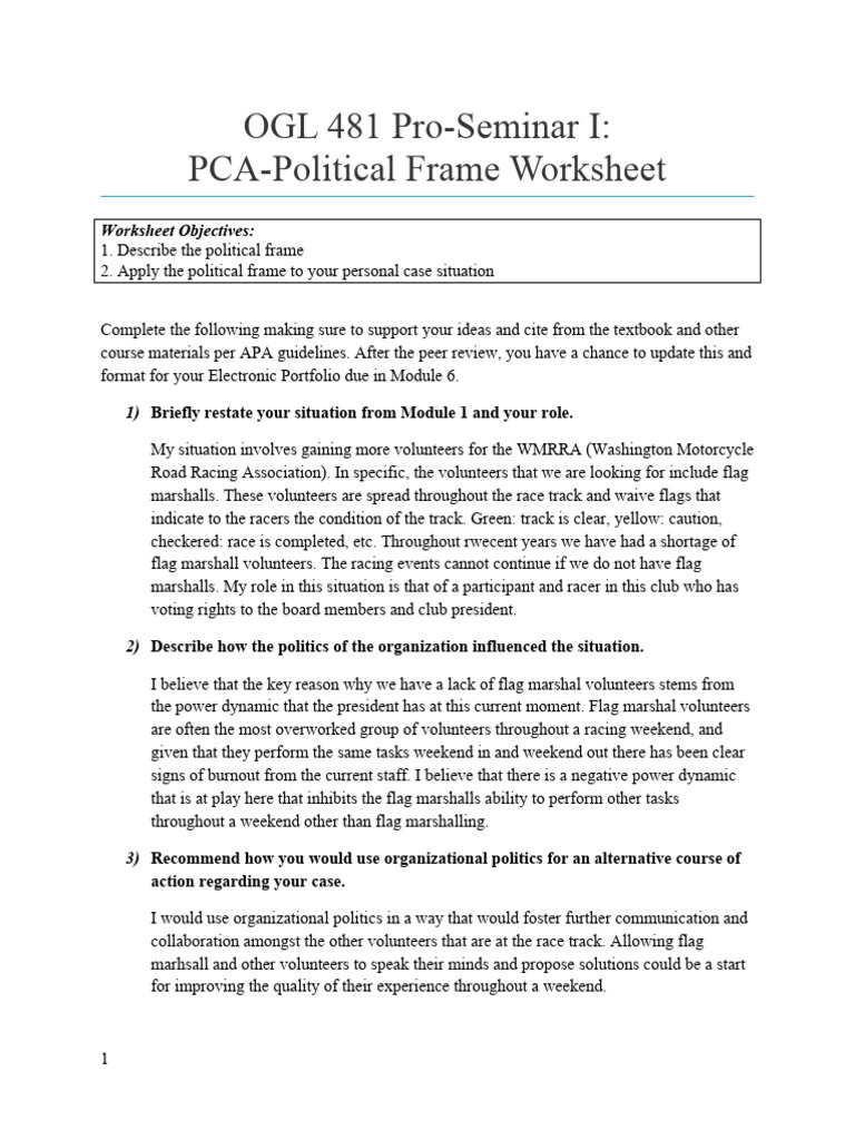 Political Frame in Volunteer Management | PDF | Cognition | Psychology