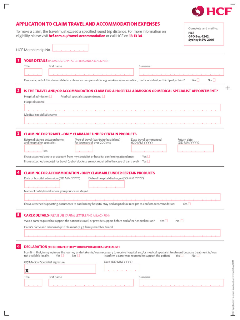 Travel Accommodation Form | PDF | General Practitioner | Hospital