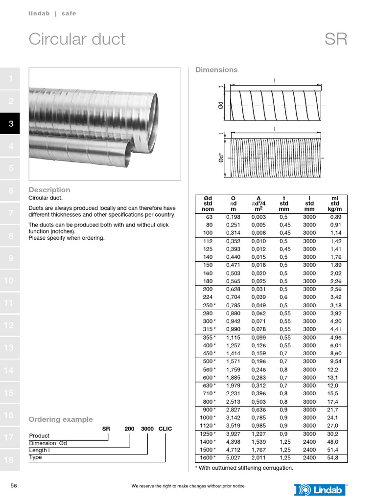 Ficha Tubo Spiro | PDF | Duct (Flow) | Building Materials