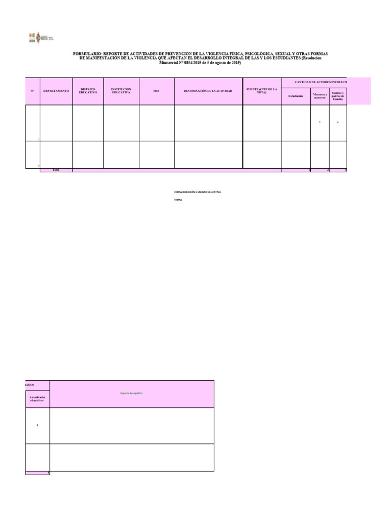 Formulario R.M. 854-2019 | PDF | Violencia | Justicia