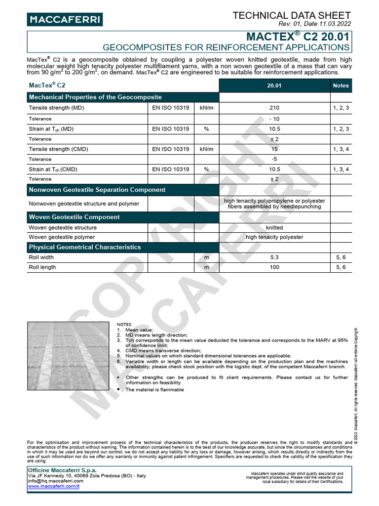 TDS MACTEX C2 020.01 - Rev01 20220311 | PDF | Nonwoven Fabric | Polyester
